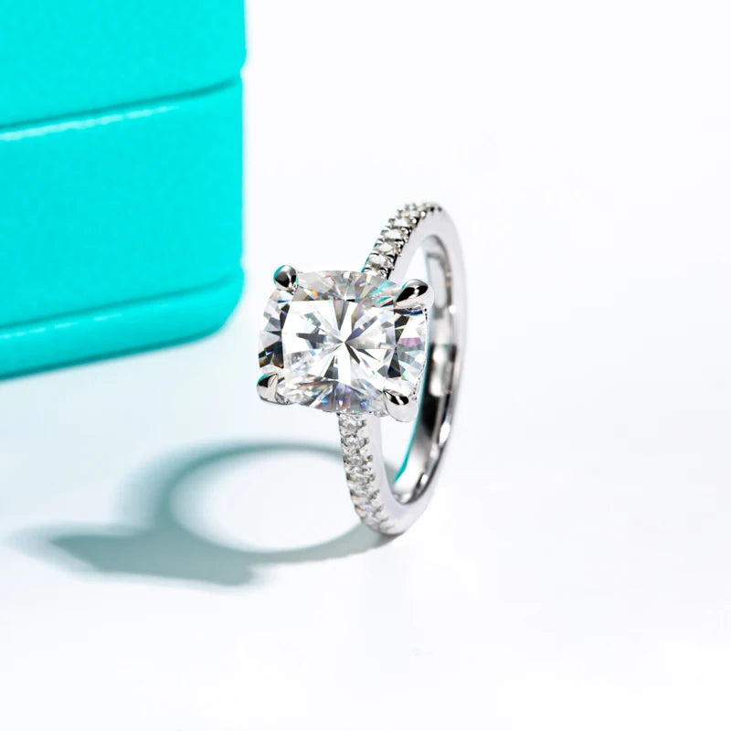 Buy 5CT Cushion Cut D Color Moissanite Engagement Ring | GK Moissanites